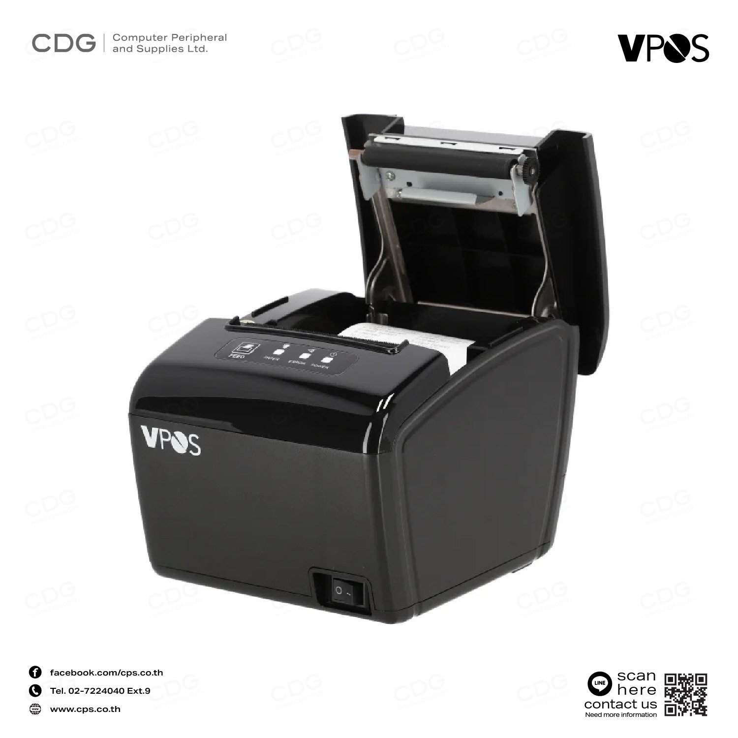 เครื่องพิมพ์ใบเสร็จ VPOS Receipt Printer VP-Q200 USB 203 Dpi