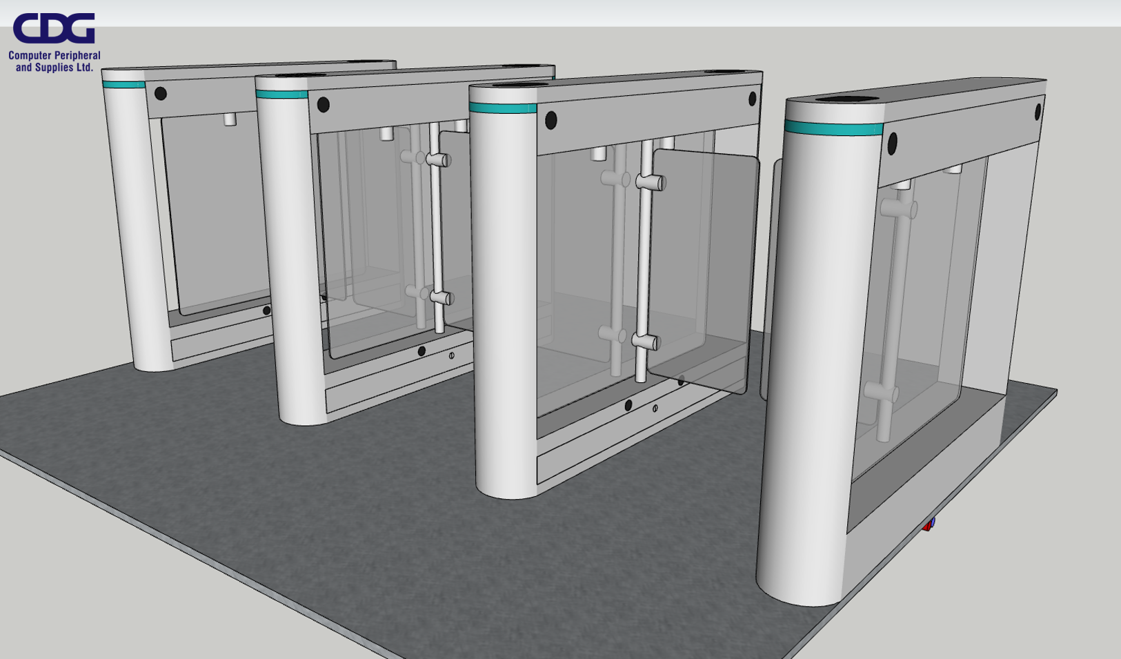 Diagram Auto Gate Model Swing Gate 3 Lane - cps