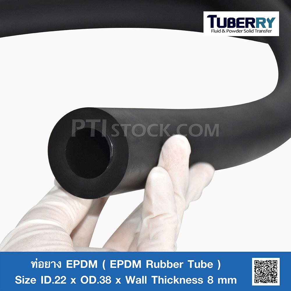 EPDM Rubber Tube ID.22 x OD.38 mm - ptistock