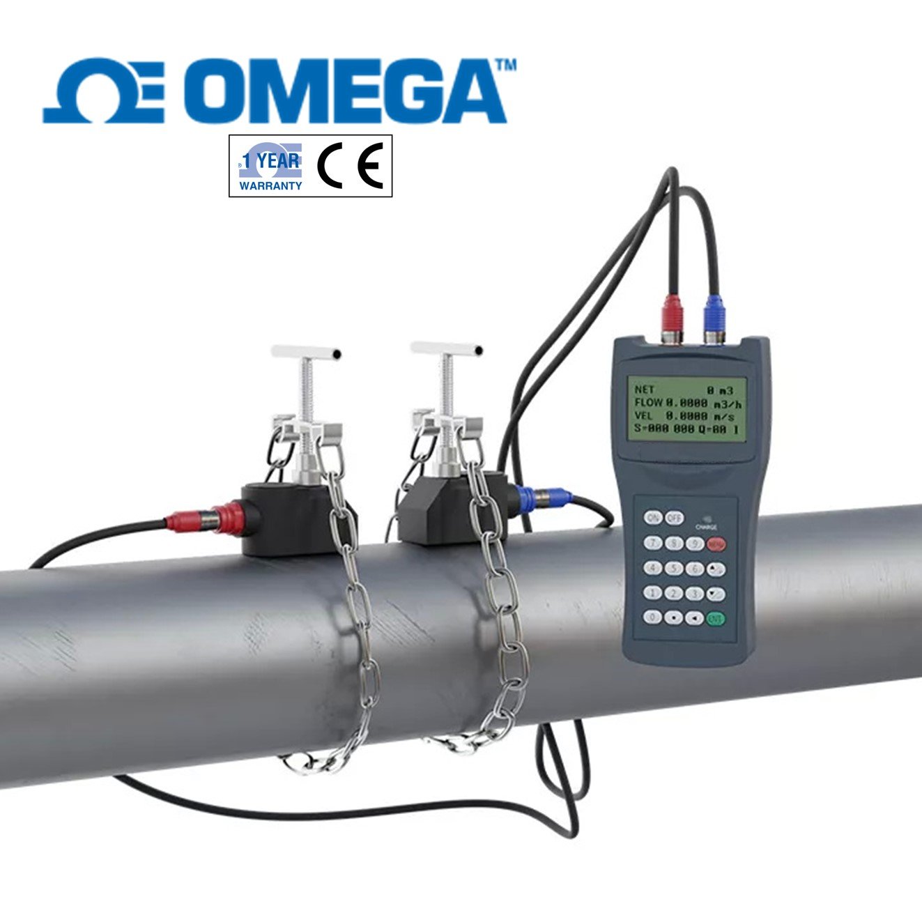 OMEGA FDT-21 เครื่องวัดอัตราการไหลของเหลว แบบอุลตร้าโซนิคชนิดรัดท่อ ...