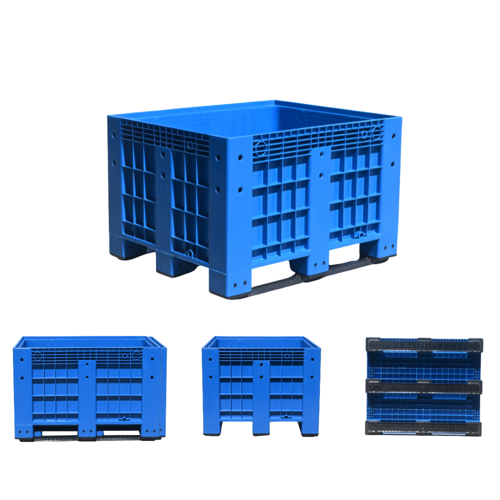 KK-888 Solid Plastic Pallet Box [100x120x79 cm] with Lid