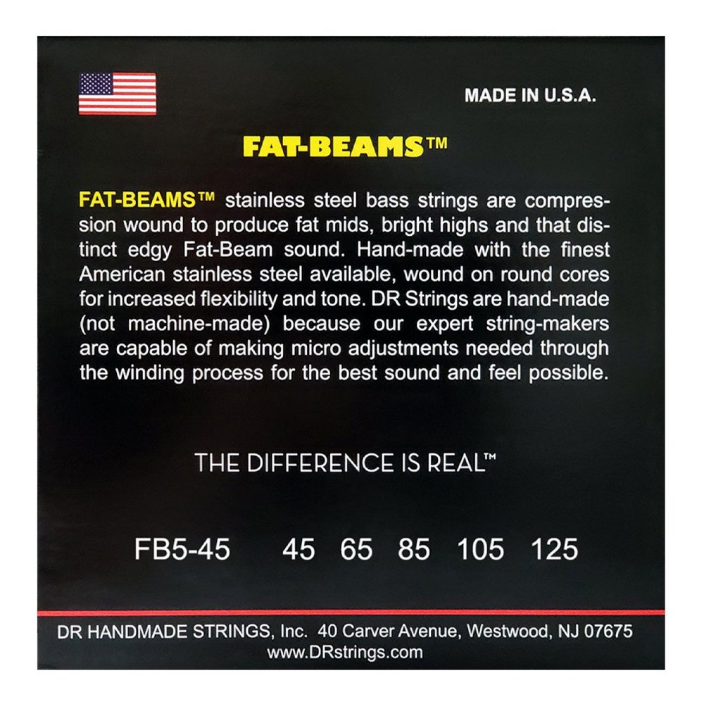 DR Strings Fat-Beams Stainless Steel Bass Guitar Strings