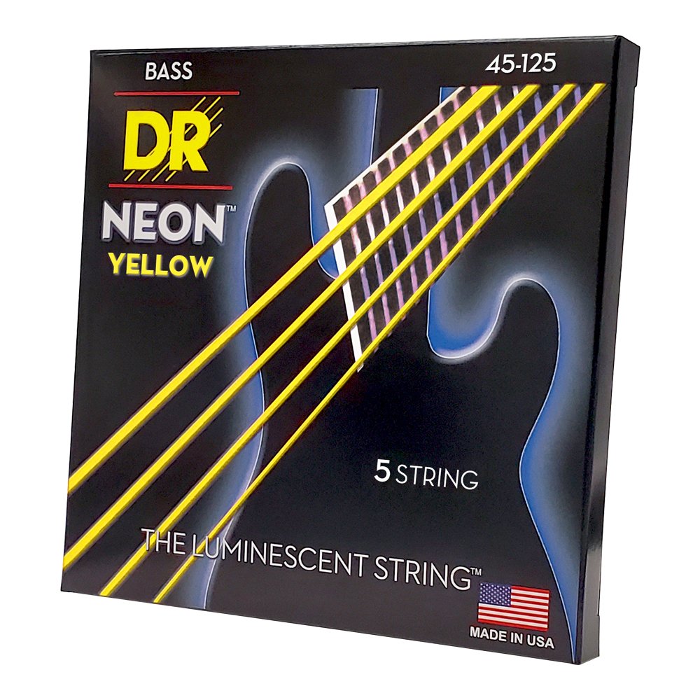 DR Strings Hi-Def Neon Multi-Color K3 Coated Bass Guitar Strings