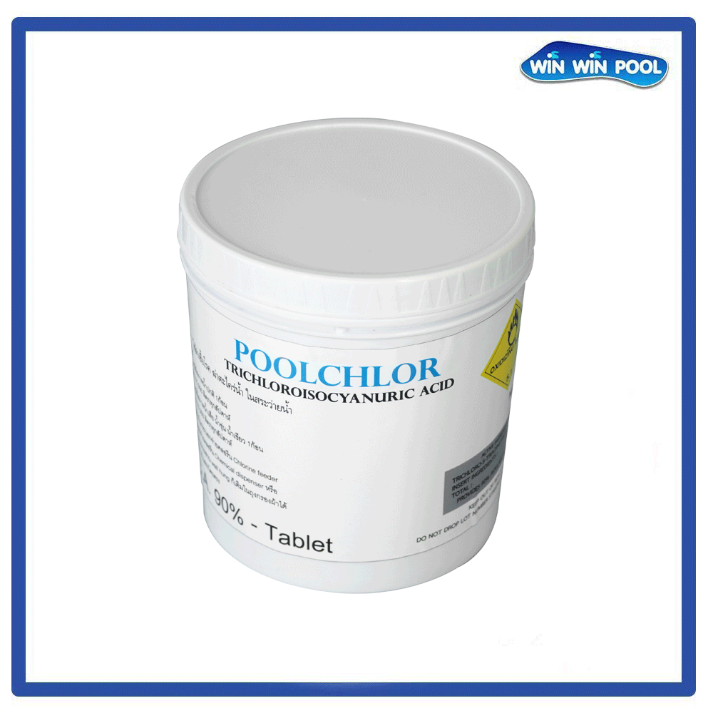 “POOLCHLOR” T.C.C.A 90 Chlorine Tablets 200 Grams Packing 1 kg ...