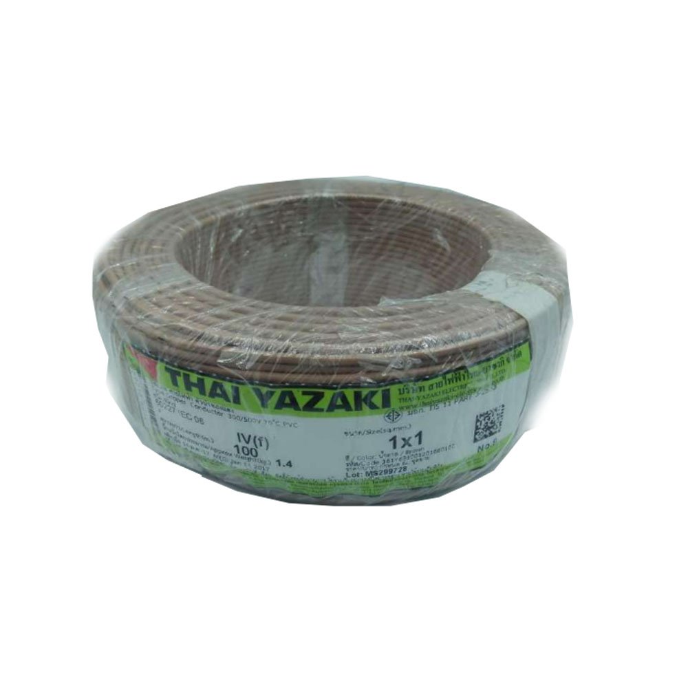 สายไฟ [VSF] IEC06 IV(f) 1x1 sq.mm. สีน้ำตาล YAZAKI
