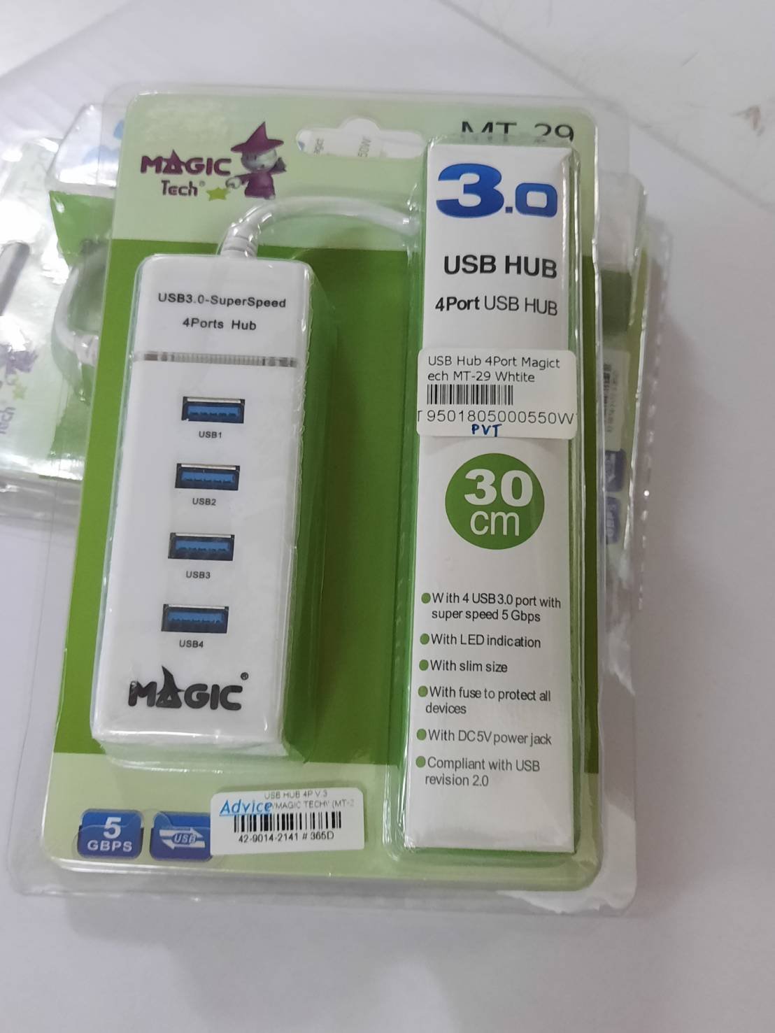 MAGIC TECH 4 Port USB HUB v3.0 MAGIC TECH MT29 LED indication Slim size