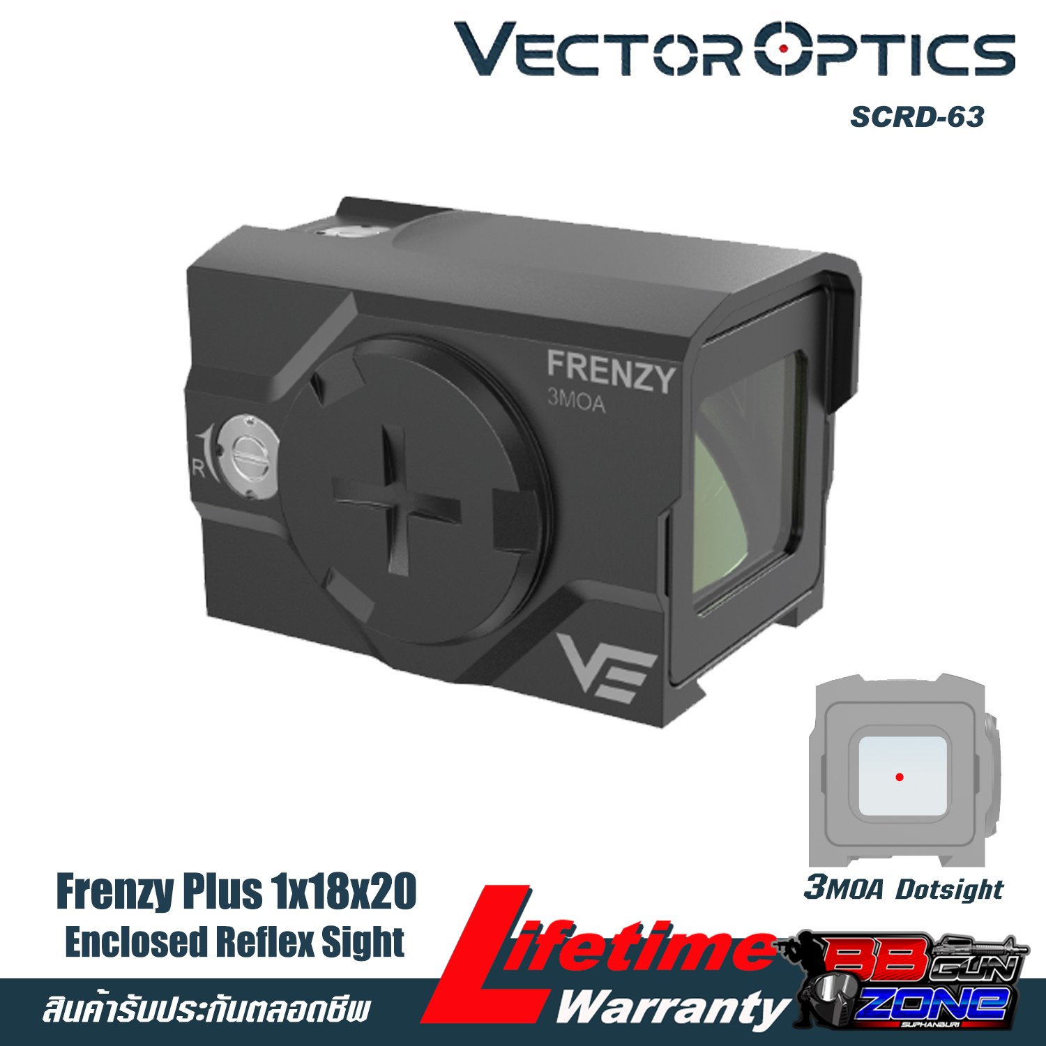 Vector Optics Frenzy Plus 1x18x20 Enclosed Reflex Sight - bbgunzone