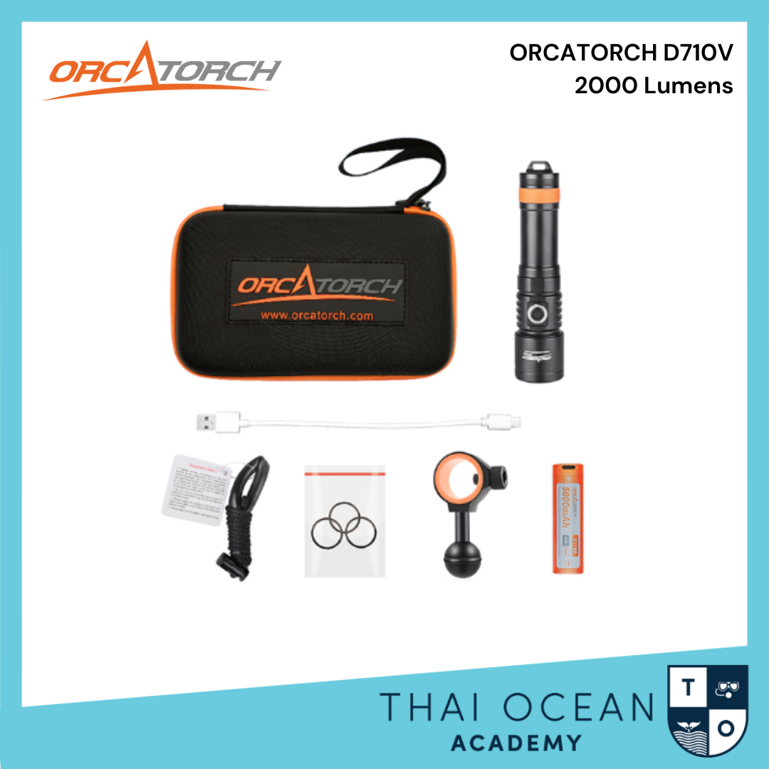 ไฟฉายดำน้ำ Orcatorch D710V Dive Light 2000 lumen For Recreational with ...