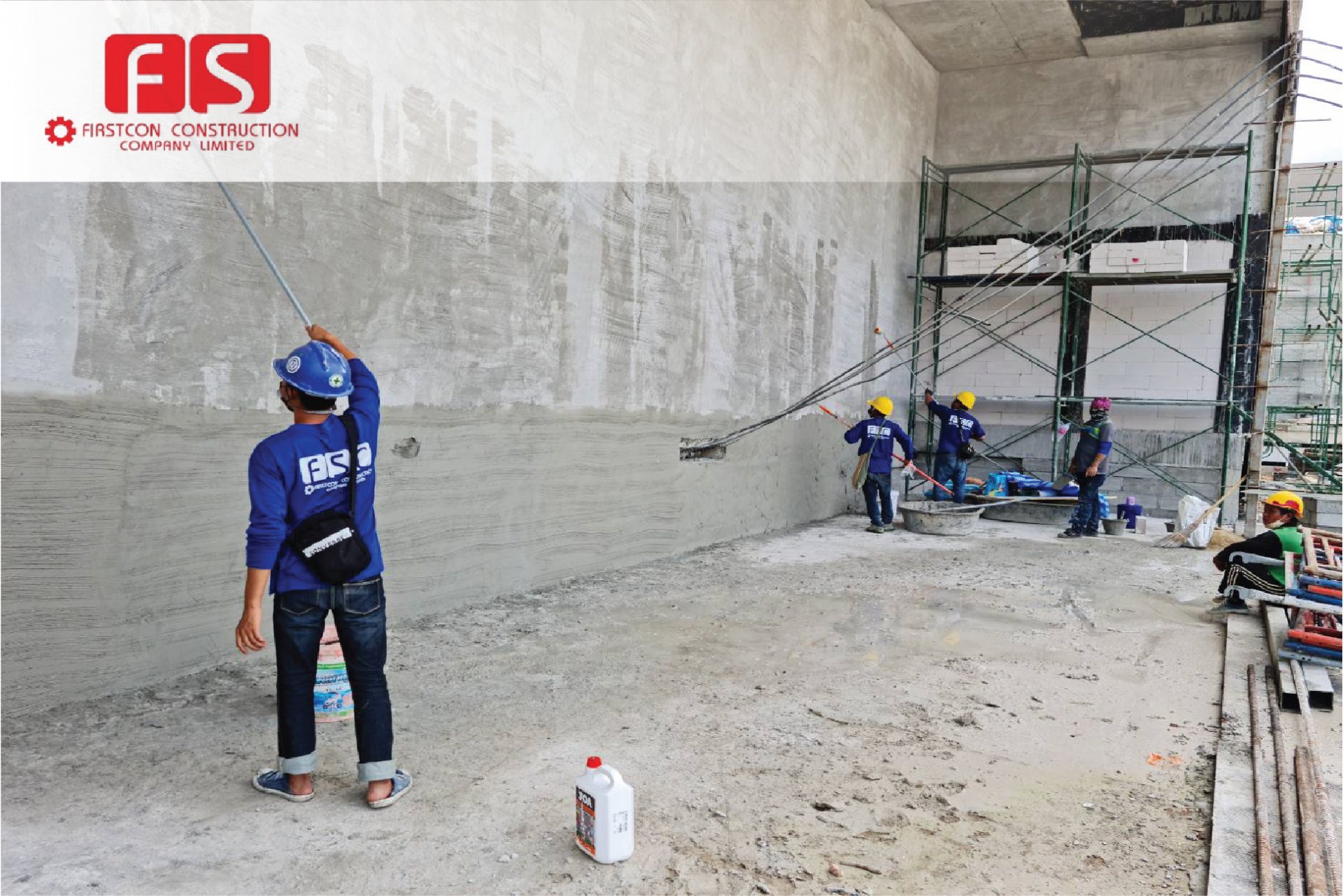 งานทาน้ำยารองพื้น ป้องกันความชื่น TOA Moistre Guard