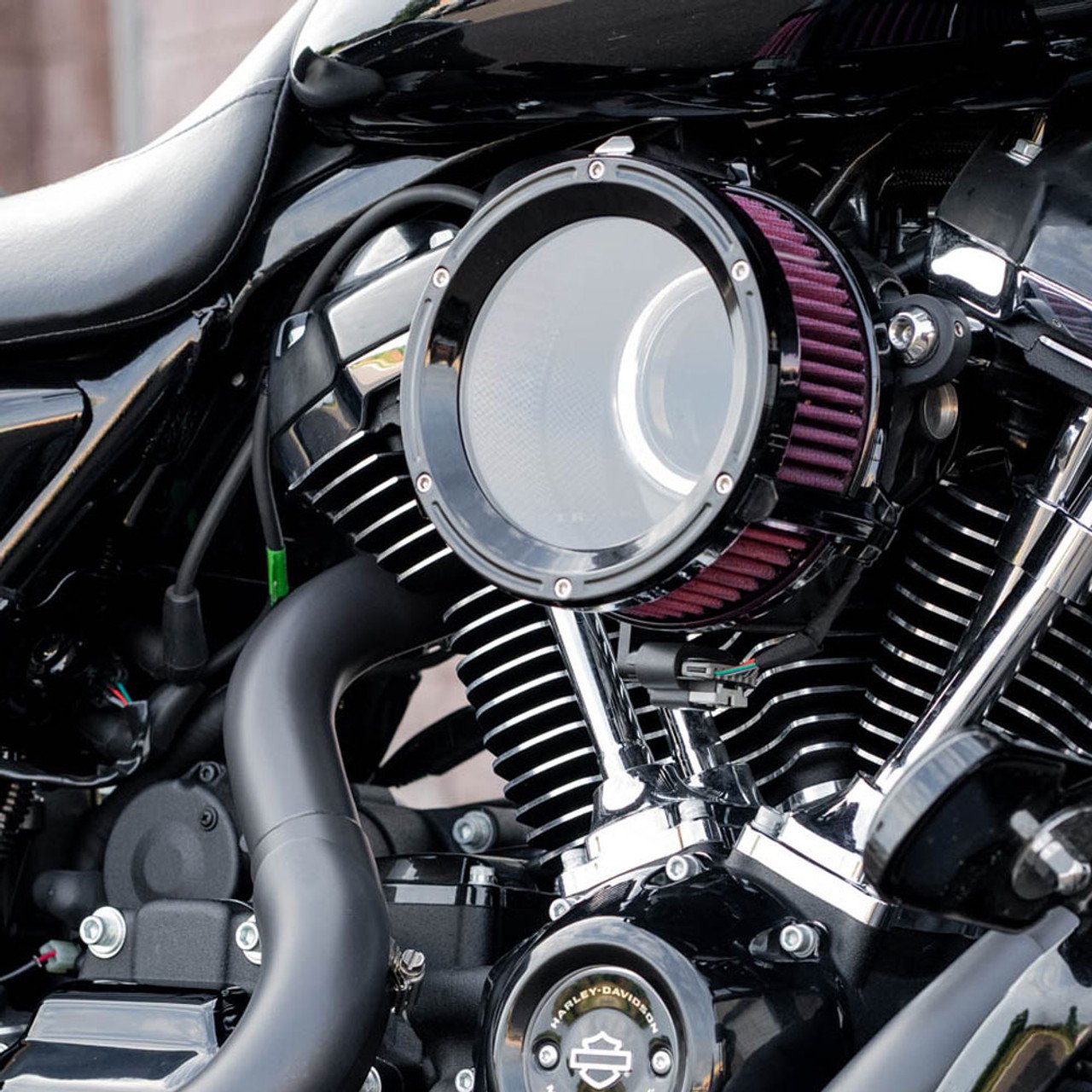 กรองอากาศแต่ง TRASK Assault Air Cleaner-Black-M8 Harley-Davidson