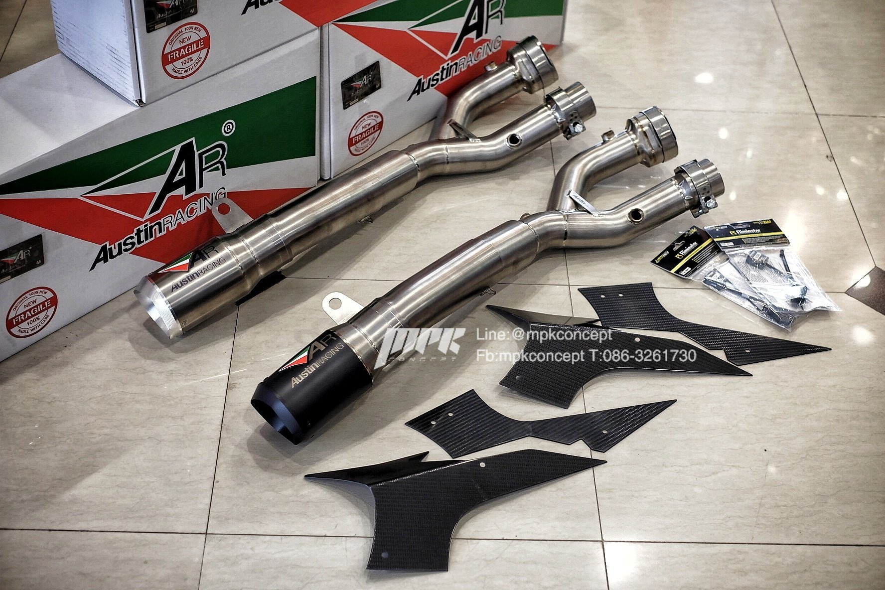 AUSTIN RACING GP1R DECAT BLACK CERAMIC EXHAUST BMW S1000RR 2019 ...