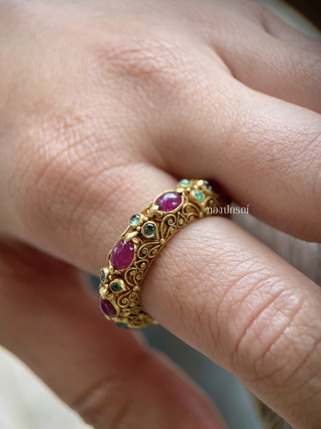 Phirorad Navaratna Ring with Ruby Spacers