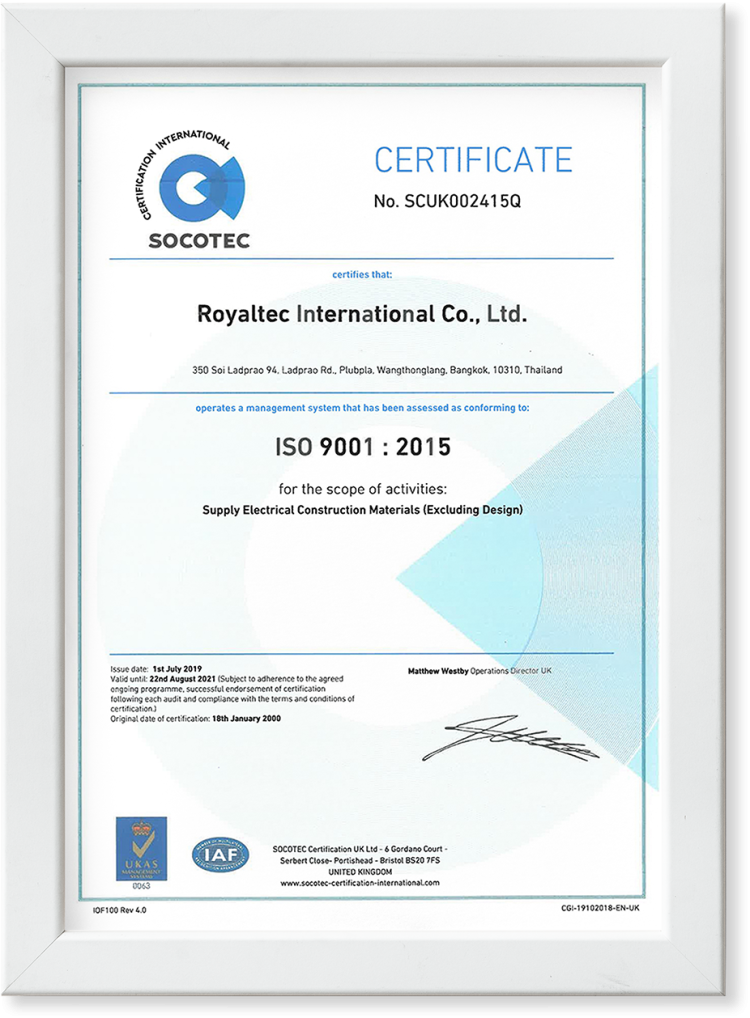 Certificates - royaltec